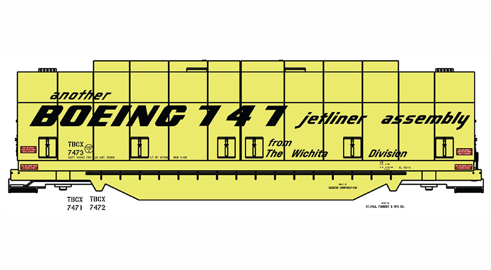 DECALS: Boeing Company Deep Well Aircraft Parts Flat Car – RailTrain ...