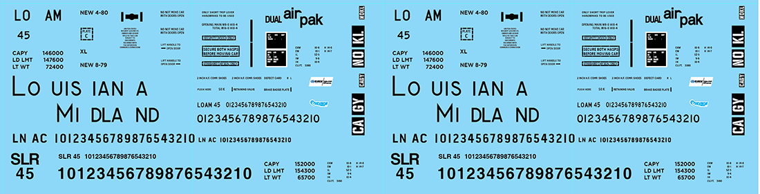 Decals: LOAM & LNAC Orange Evans 5450 52'6" Boxcar – RailTrain Hobbies