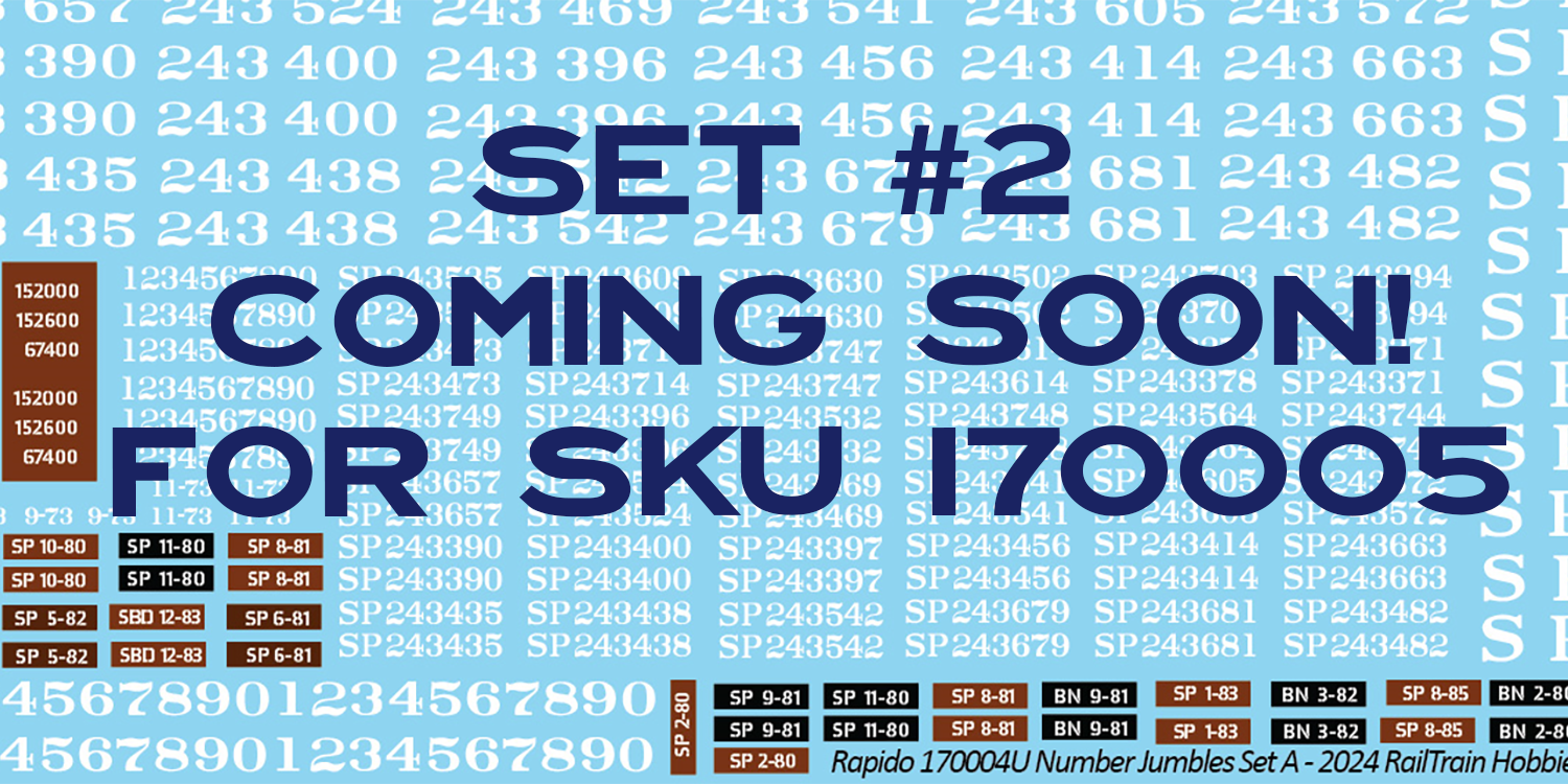 Decals: Number Jumbles for Rapido SP B-70-71 Boxcars Set #1 (Rapido SK ...