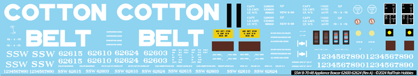 Decals: Cotton Belt SSW B-70-48 Appliance 60-foot Boxcar – RailTrain ...